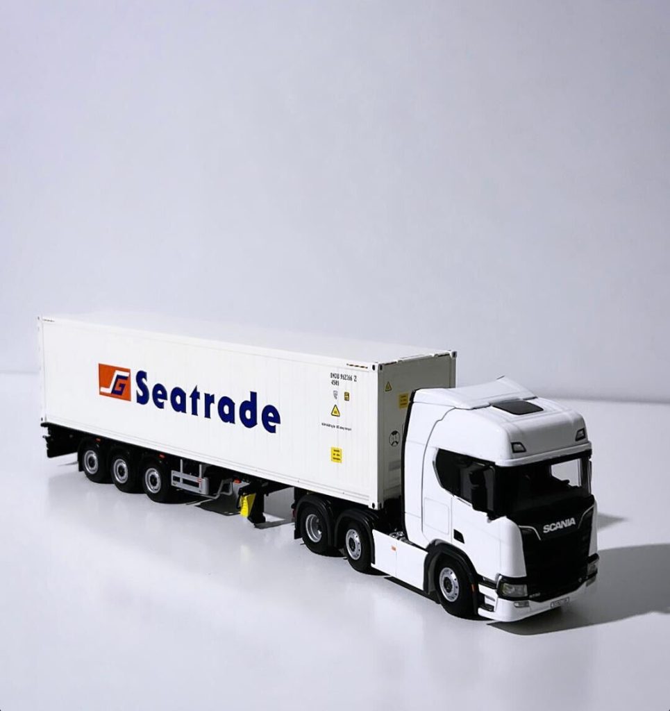 Scania R 6x2 skeletal trailer+40ft reefer container"Seatrade",WSI Truck ...