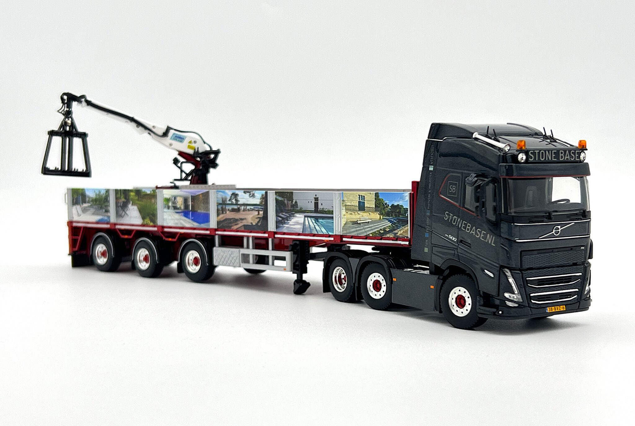 Volvo FH5 globetrotter 6x2 twin steer brick trailer- 3 axle Stone Base ...