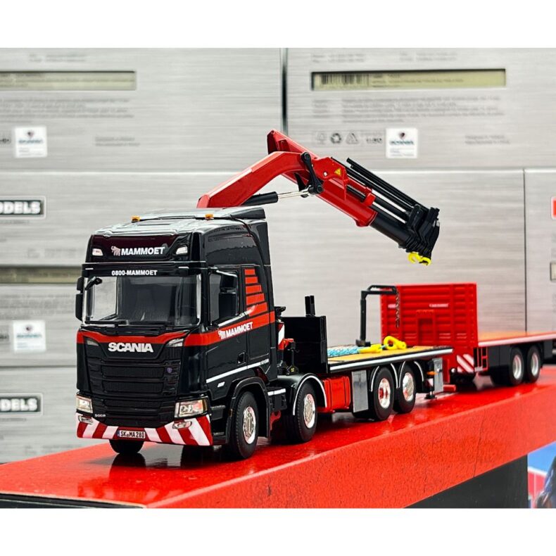 Scania R highline riged flatbed truck Palfinger crane combi Mammoet WSI ...